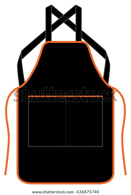 Black Apron Design Vector Orange Edging Stock Vector (Royalty Free ...