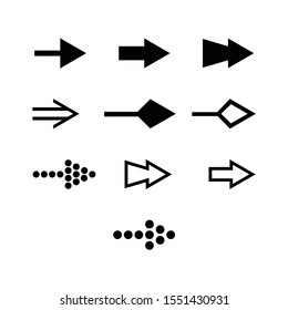 Black Arrow Icon Set Indicate Showing Stock Vector (Royalty Free ...