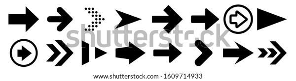 Black Arrow Icons Set Vector Illustration Stock Vector (Royalty Free ...