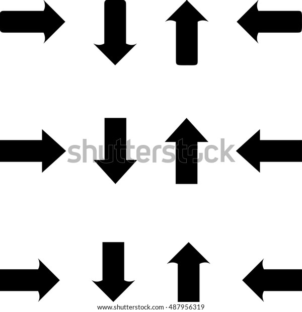 Black Arrows All Directions Stock Vector (Royalty Free) 487956319 ...