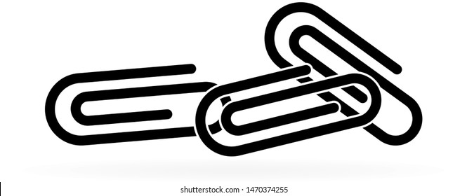 Black Attach Icon Office Symbol Vector Stock Vector (Royalty Free ...