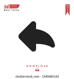 Black Backarrow Icon Vector Isolated On Stock Vector (Royalty Free ...