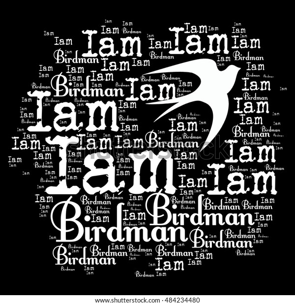 Black Background Bird Words Together Bird Stock Vector (Royalty Free ...