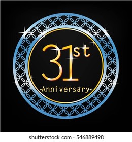 Black Background Blue Circle 31st Anniversary Stock Vector (Royalty ...