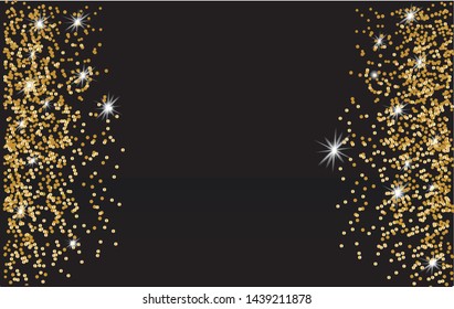 Black Background Gold Spangles Around Edges Stock Vector (Royalty Free ...