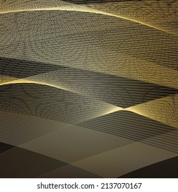 Black Background Gold Wave Line Stock Vector (Royalty Free) 2137070167 ...