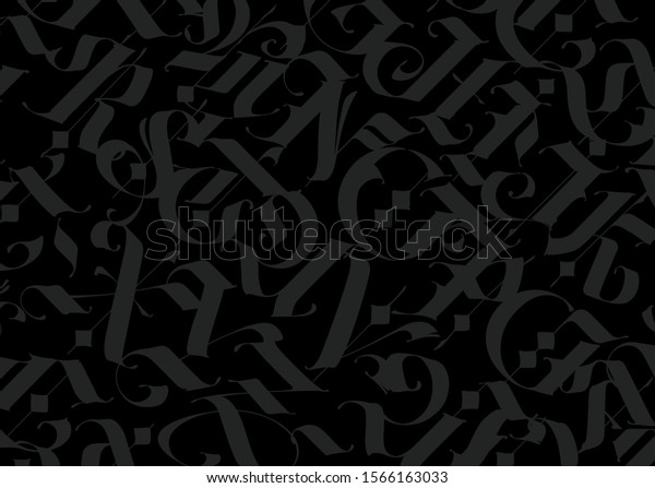 Black Background Gray Gothic Letters Vector Stock Vector (Royalty Free ...