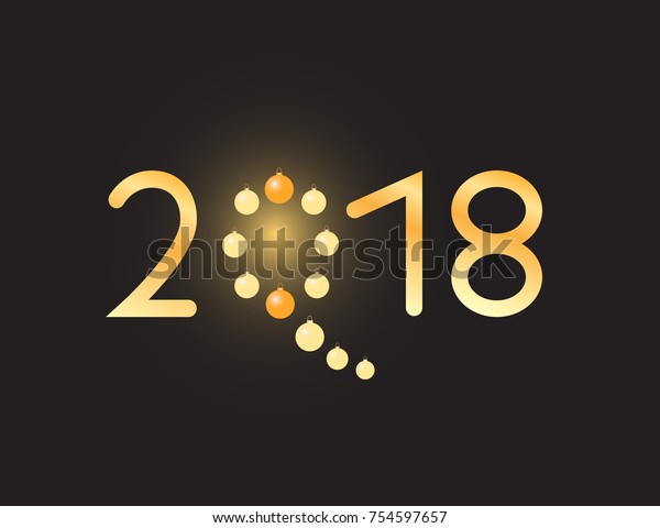 Black Background Number 2018 Gold Numerals Stock Vector (Royalty Free ...