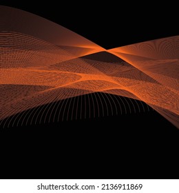 Black Background Orange Line Wave Stock Vector (Royalty Free ...