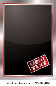 Black Background Silver Red Beveled Border Stock Vector (Royalty Free ...