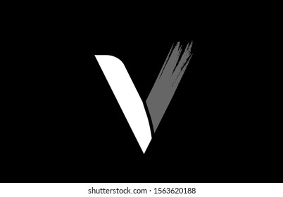 Black Background Black White Letter V Stock Vector (Royalty Free ...