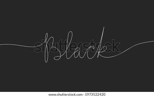 Black Background Word Black Continuous One Stock Vector (Royalty Free ...