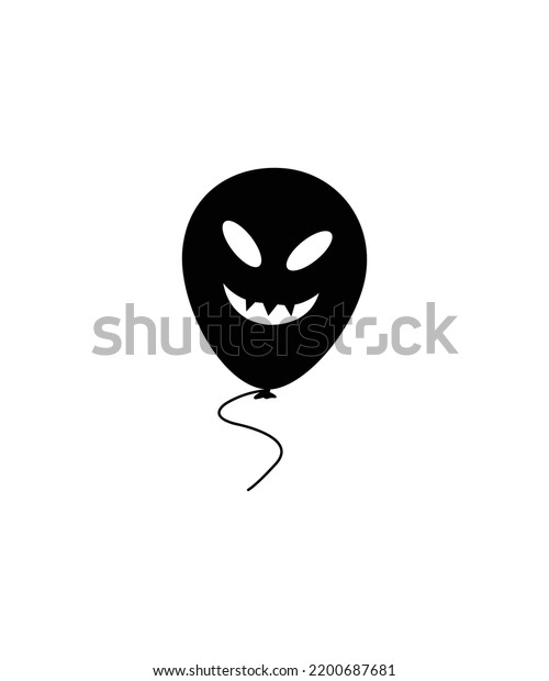 Black Balloon Scary Face Vector Isolated Stock Vector (Royalty Free ...