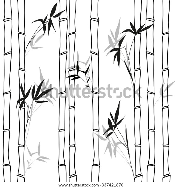 Black Bamboo On White Background Vector Stock Vector (Royalty Free ...