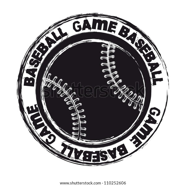 Black Baseball Seal Isolated Over White Stock Vector (Royalty Free ...