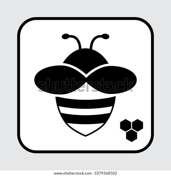 Black Bee Icon Vector Illustration Stock Vector (Royalty Free ...