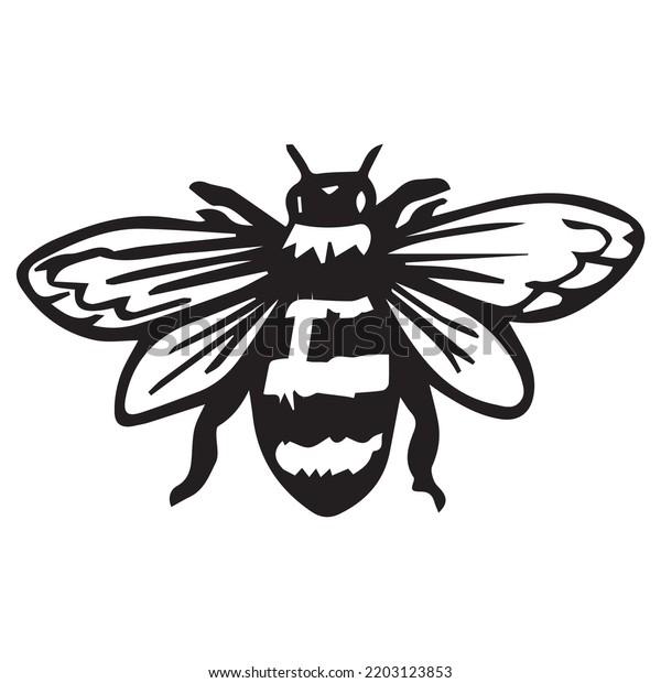 Black Bee Vector Art Logo Stock Vector (Royalty Free) 2203123853 ...