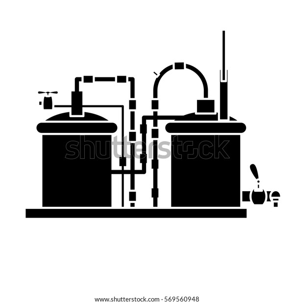 Black Beer Tanks Icon Image Design Stock Vector (Royalty Free ...