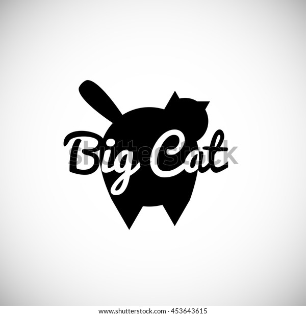 Black Big Cat Logo Concept Vector Stock Vector (Royalty Free) 453643615 ...