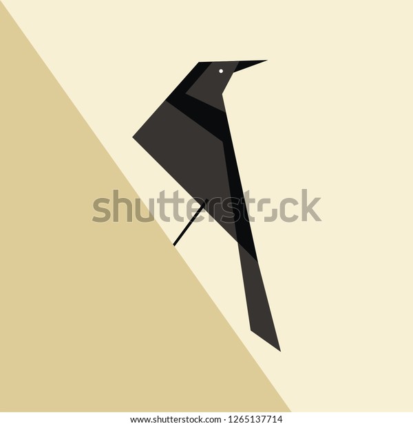 Black Bird Illustration Vector Stock Vector (Royalty Free) 1265137714 ...
