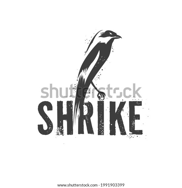 Black Bird Shrike Logo Vector Art Stock Vector (Royalty Free ...