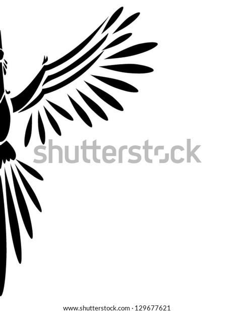 Black Bird Tattoo Print Stock Vector (Royalty Free) 129677621