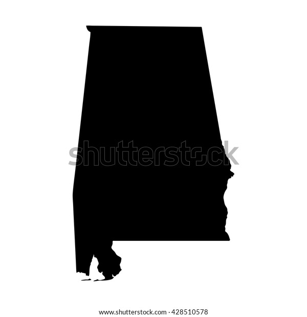 Black Blank Alabama State Map Flat Stock Vector (Royalty Free) 428510578