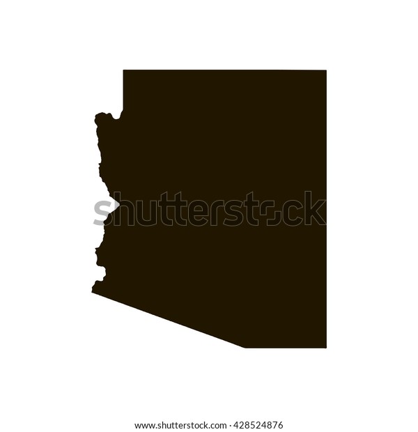 Black Blank Arizona State Map Flat Stock Vector (Royalty Free) 428524876