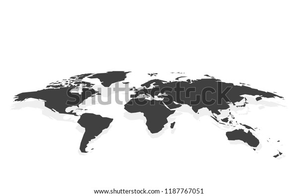 Black Blank World Map Fake3d Stock Vector (Royalty Free) 1187767051 ...