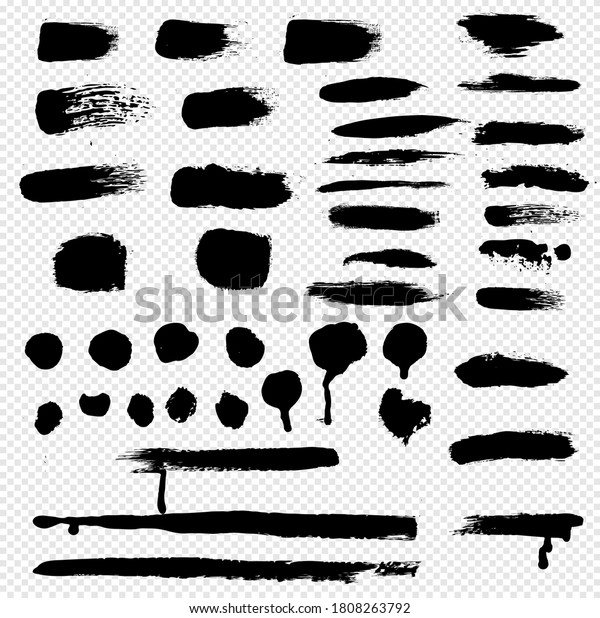 Black Blobs Big Set Transparent Background Stock Vector (Royalty Free ...