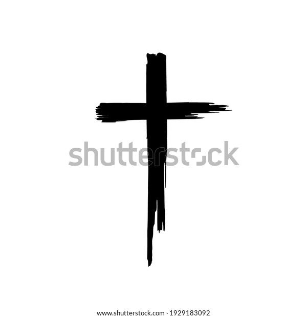 Cruz de manchas negras. Ilustración del vector