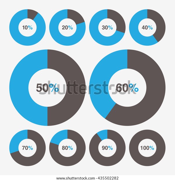Black Blue Chart Percent Pie Chart Stock Vector (Royalty Free) 435502282