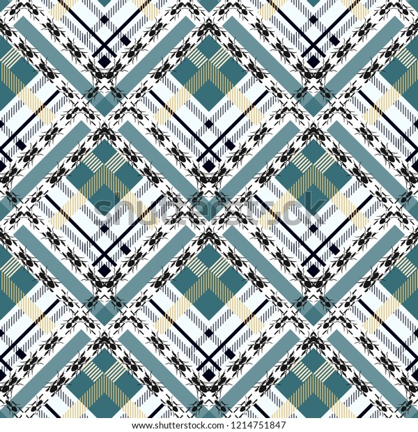 Black Blue White Fabric Texture Check Stock Vector (Royalty Free ...