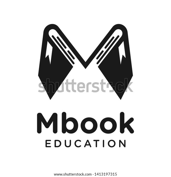 Black Book Logo Design Letter M Stock Vector (Royalty Free) 1413197315 ...