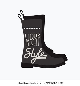 Black Boots Typography Vector Illustration Stock Vector (Royalty Free ...