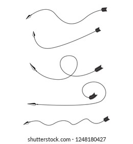 Black Bow Arrow Line Divider Set Stock Vector (Royalty Free) 1248180427 ...