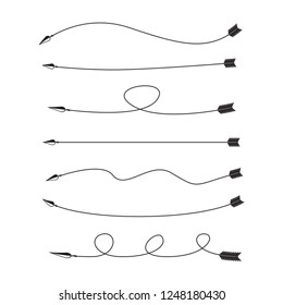 Black Bow Arrow Line Divider Set: vector de stock (libre de regalías ...