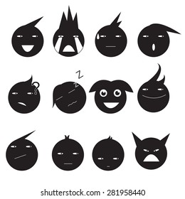 Black Boy Emoticon Set: เวกเตอร์สต็อก (ปลอดค่าลิขสิทธิ์) 282732713 ...