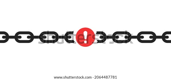 Black Broken Chain Failure Icon Like Stock Vector (Royalty Free ...