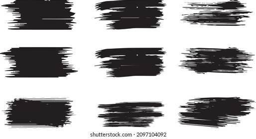 Black Brush Stroke Banner Template Collection Stock Vector (Royalty ...