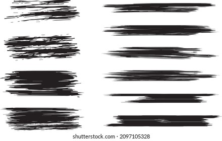 Black Brush Stroke Banner Template Collection Stock Vector (Royalty ...