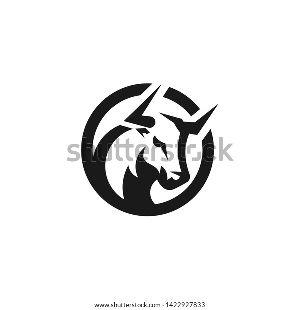 Black Bull Circle Logo Design Inspiration Stock Vector (Royalty Free ...