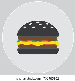 Black Burger Icon Stock Vector (Royalty Free) 731985982 | Shutterstock