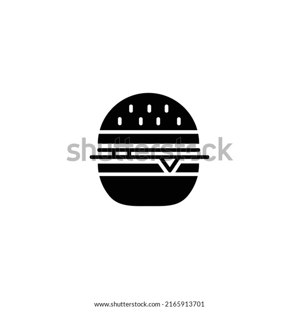 Black Burger Icon Design Isolated On Stock Vector (Royalty Free ...