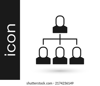 Black Business Hierarchy Organogram Chart Infographics Stock Vector ...