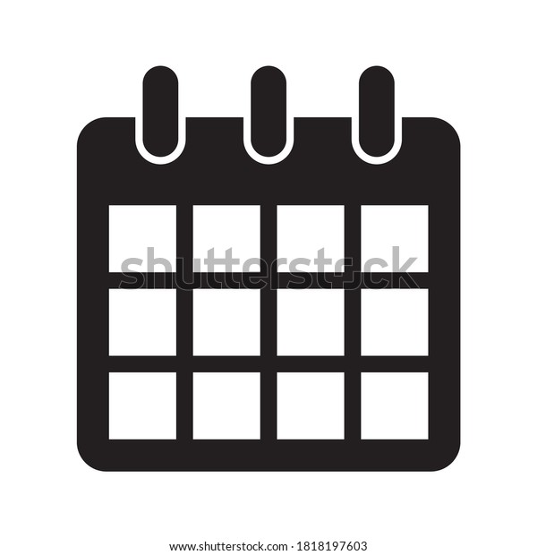 Black Calendar Icon Design Vector Stock Vector (Royalty Free) 1818197603