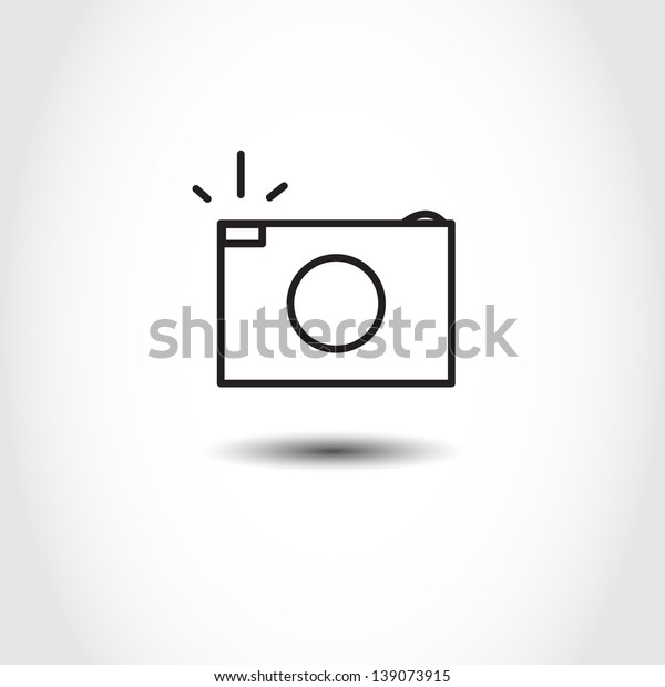 Black Camera Outline Vector Illustration Stock Vector (Royalty Free ...