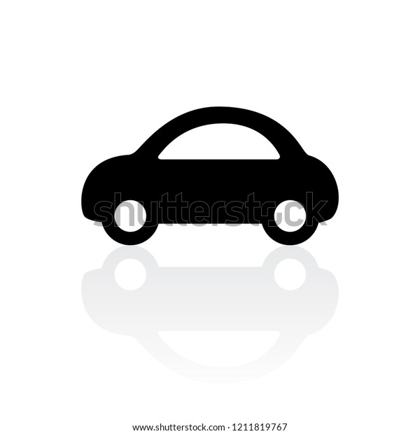 Black Car Icon Reflection On White Stock Vector (Royalty Free ...