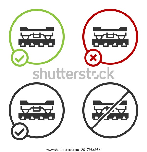 Black Cargo Train Wagon Icon Isolated Stock Vector (Royalty Free ...