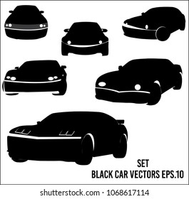 Black Cars Vector Set Stock Vector (Royalty Free) 1068617114 | Shutterstock